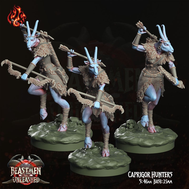 Caprigor Hunters Beastmen Unleashed 25mm Base - Etsy