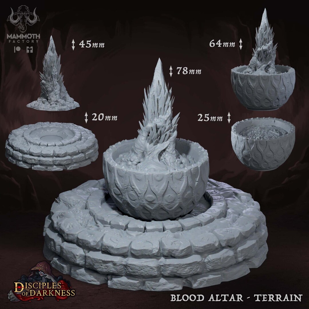 Blood Altar Disciples of Darkness 32mm Scale Scatter Terrain Mammoth ...