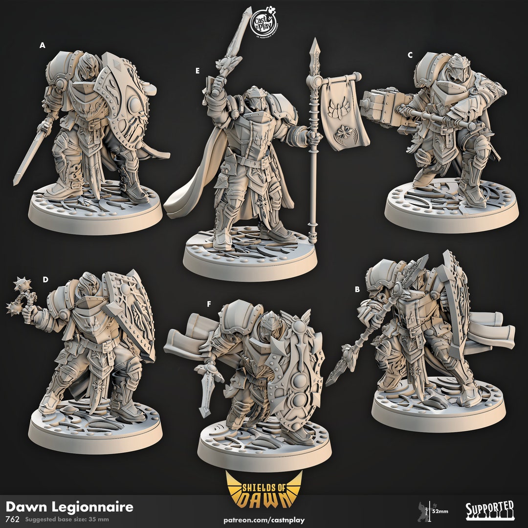 Dawn Legionnaire Shields of Dawn 50mm Height 35mm Base Castnplay ...