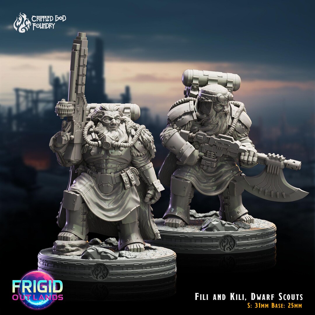 Dwarf Scouts - Frigid Outlands - 31mm Height (25mm Base ...
