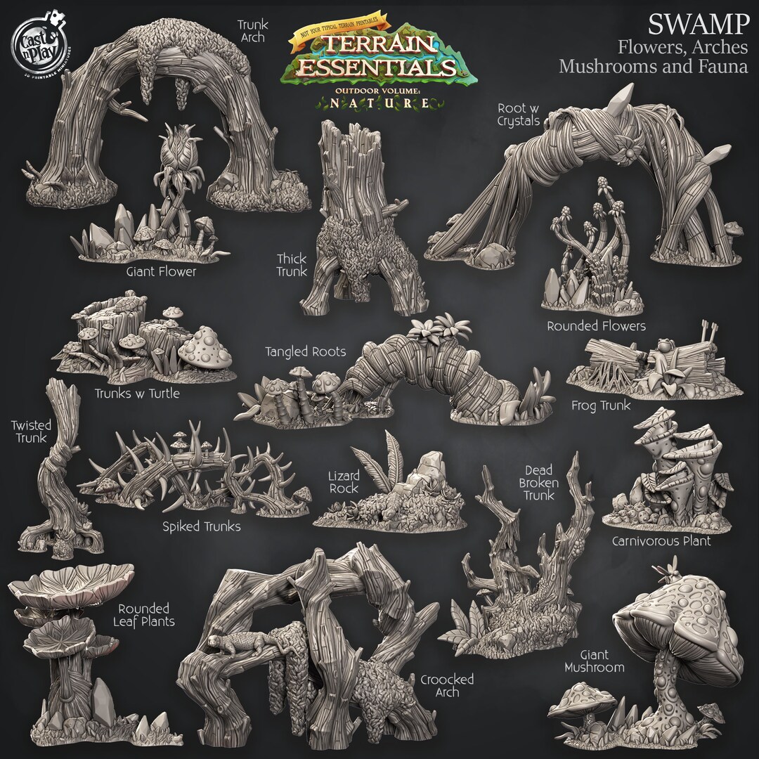 Swamp Terrain - Flowers, Arches, Mushrooms and Fauna - Scatter Terrain ...