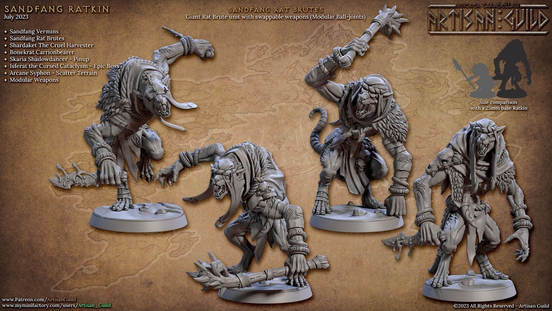 Sandfang Ratkin Brutes 32mm Scale Designed by Artisan Guild Vermin ...
