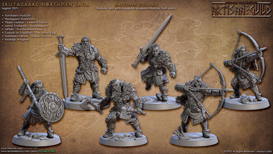 Northmen Huskarls Skutagaard Vikings 32mm Scale Designed by Artisan ...