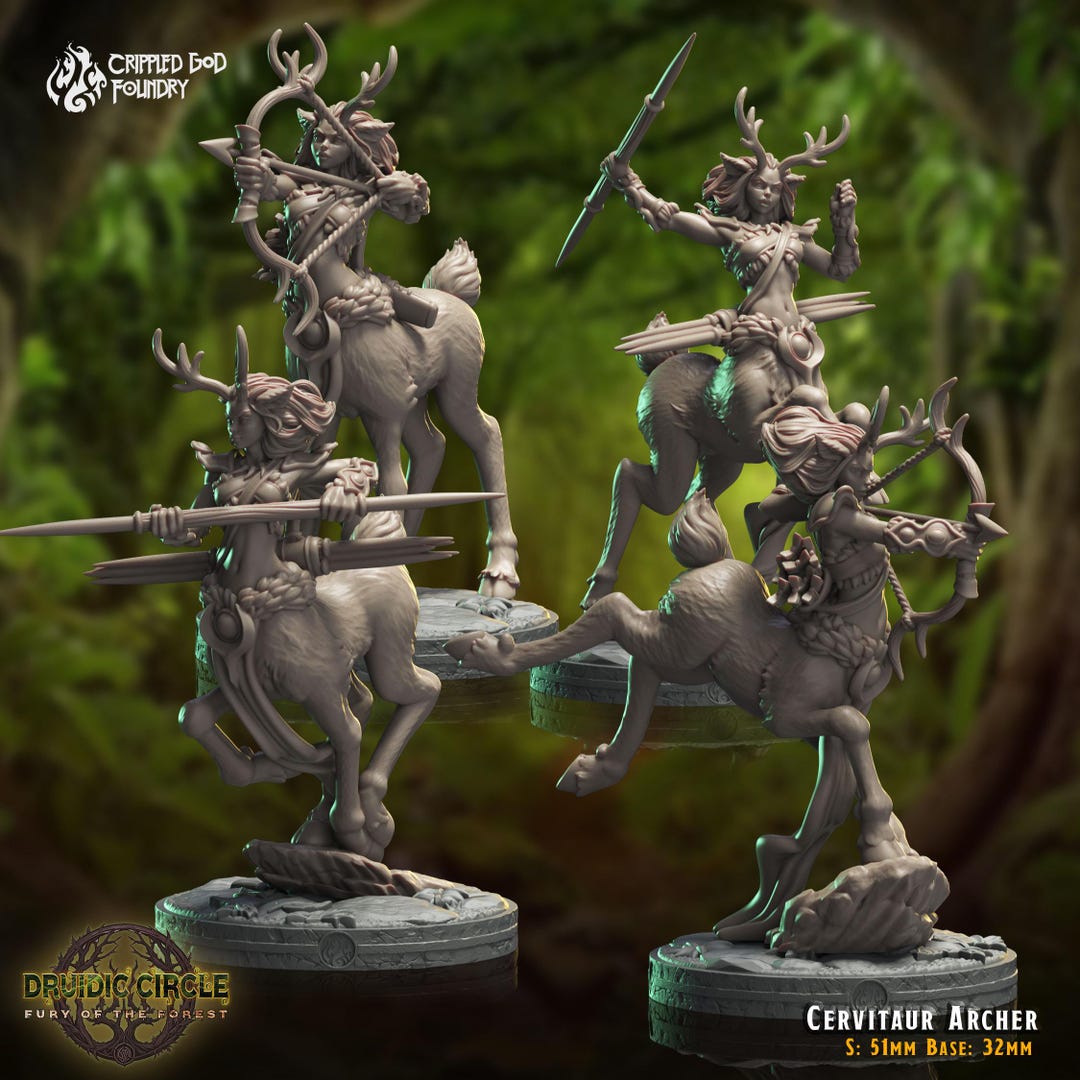 Cervitaur Archer - Druidic Circle - 51mm Height (322mm Base ...