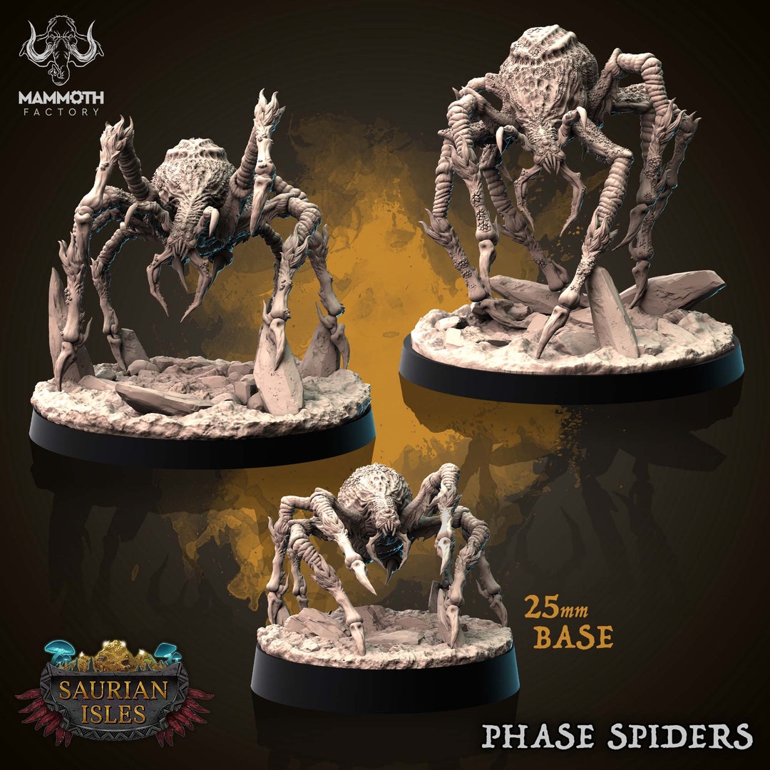 Phase Spiders Saurian Legion 50mm/25mm Base Mammoth Factory RPG ...