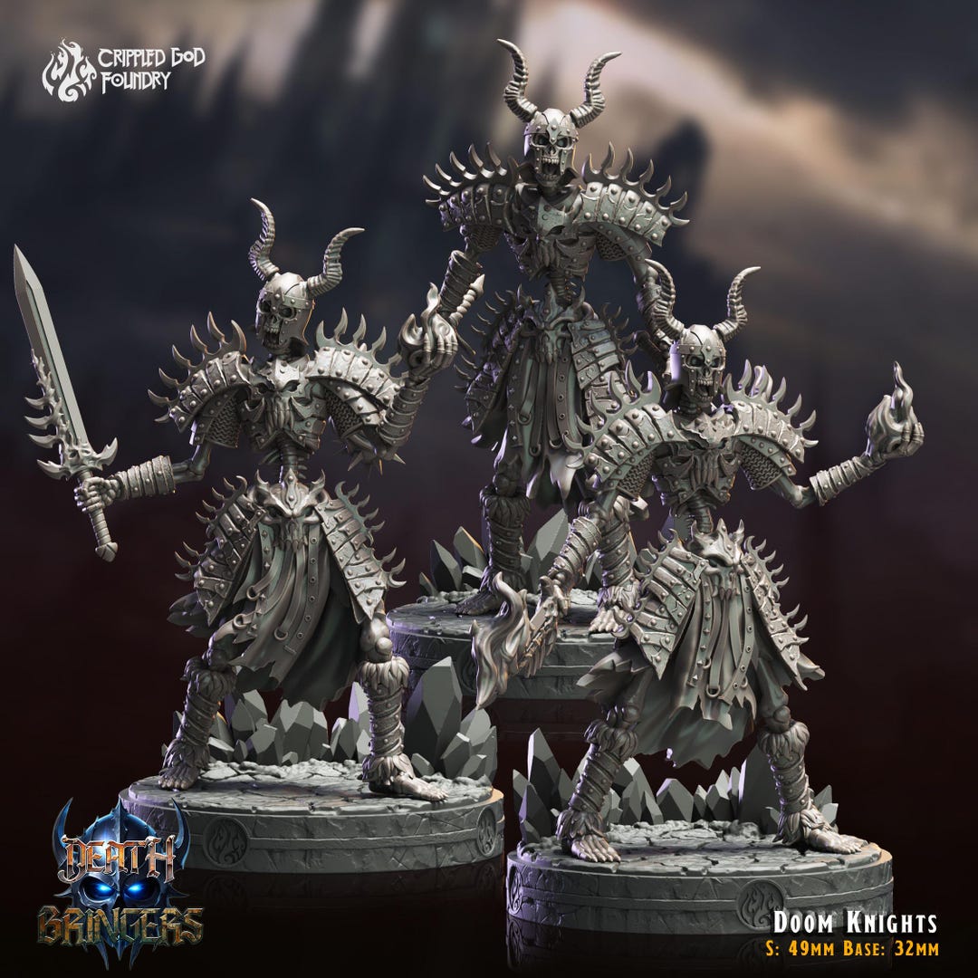 Doom Knights Death Bringers 49mm Height 32mm Base Crippledgodfoundry ...