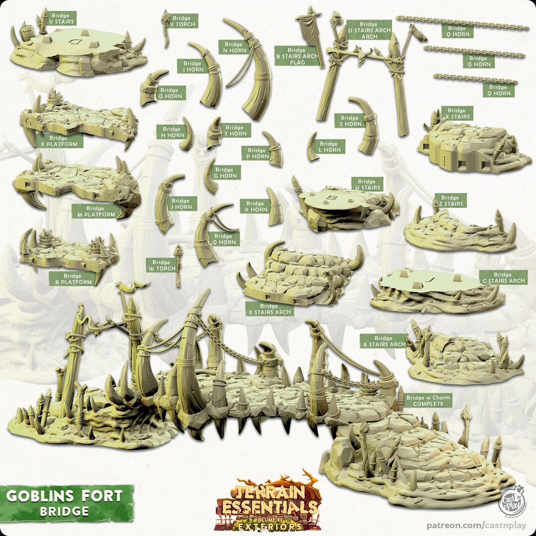 Goblin Bridge Complete - Goblin Fort - Exterior Scatter Terrain ...