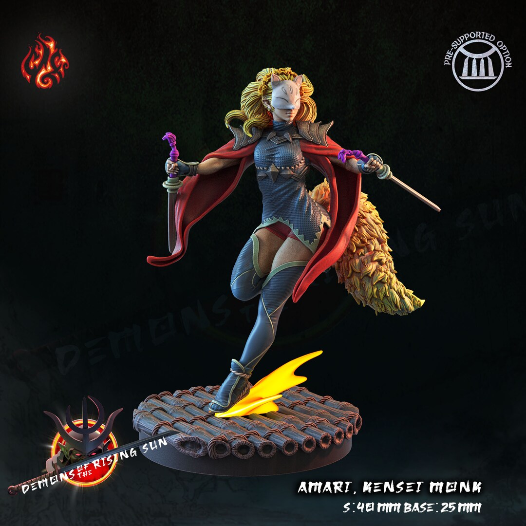 Amari, Kensei Monk Fox Rogue Demons of the Rising Sun 25mm Base ...