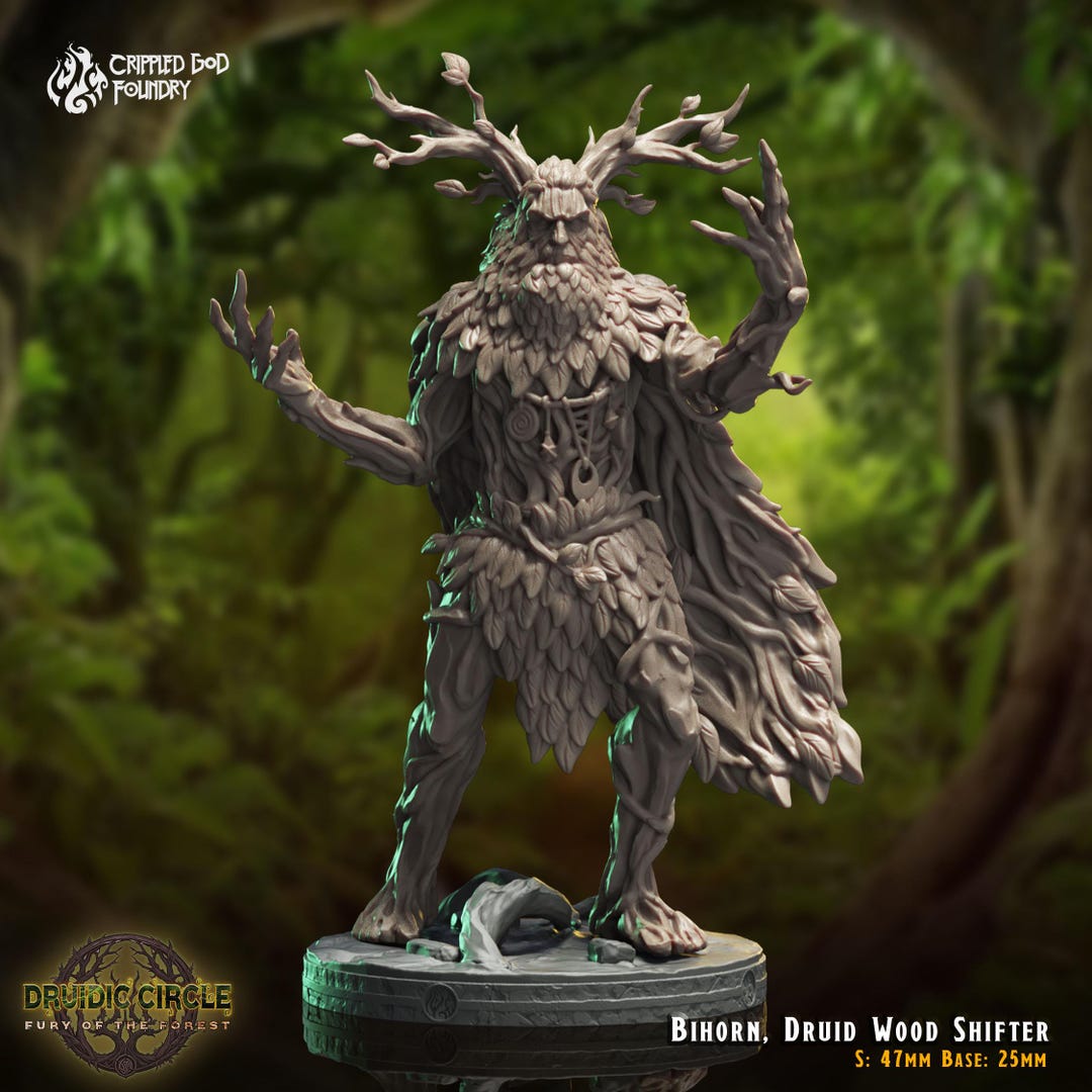 Bihorn, Druid Wood Shifter Druidic Circle 47mm Height 25mm Base ...