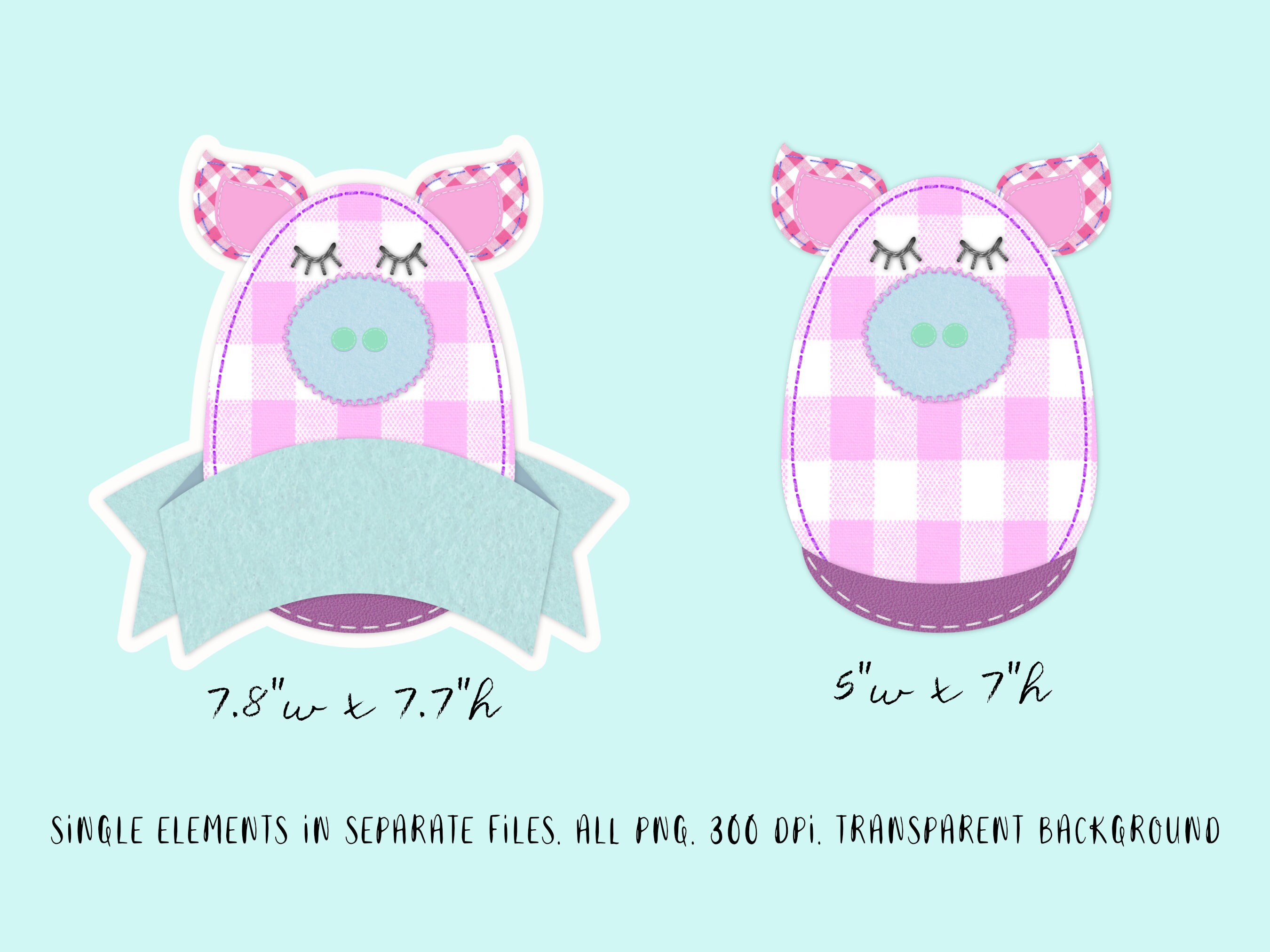 Cute Pig Clipart, Pig Printable Labels, Name Tags, Daycare Labels - Etsy