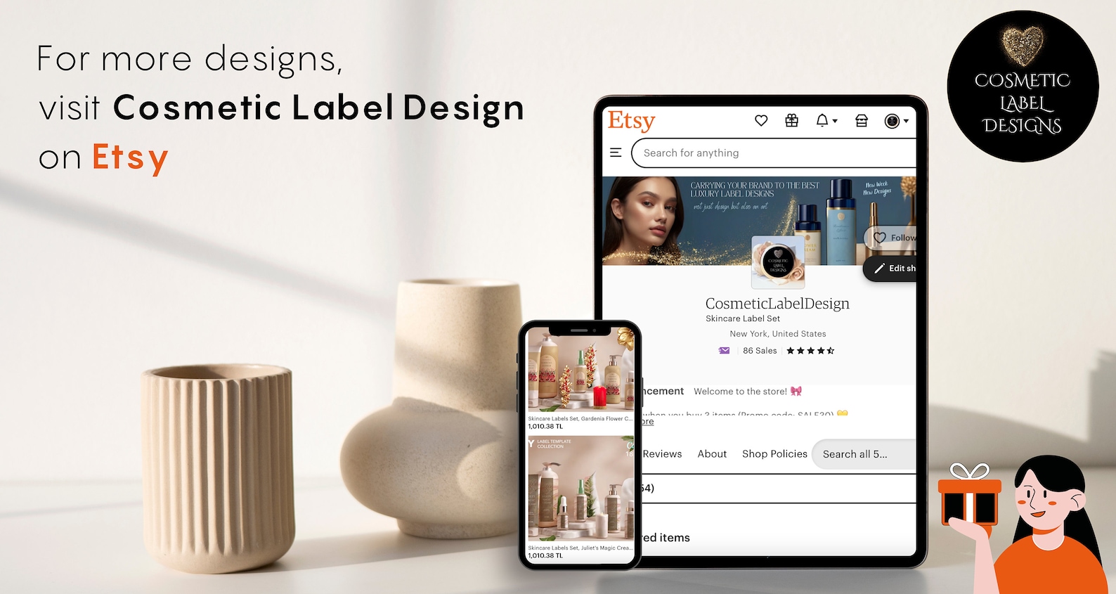 Skincare Template Labels Collection, Luminous Glow DIY Editable ...