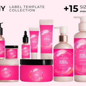 Skincare Template Label Collection- Bubble DIY Editable Cosmetic Label ...
