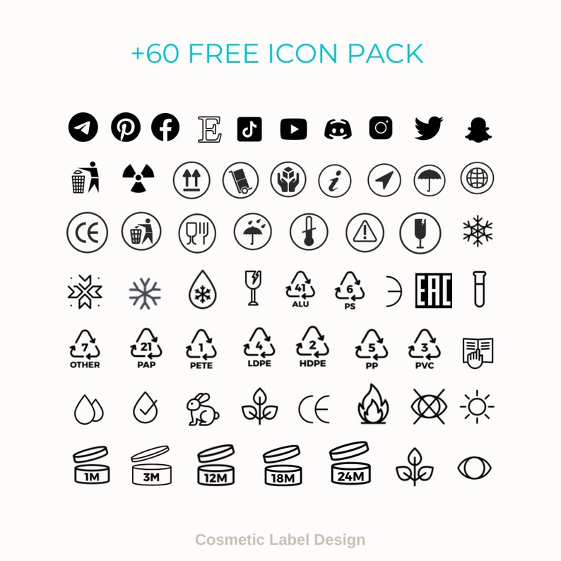 Editable Skincare Labels Set Pink Flower Cosmetic Label Template Bundle ...