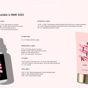 Body Milk Labels, Skincare Labels Set, Cosmetic Label Template Bundle ...