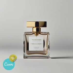 Perfume Bottle Label Template, Editable Canva Design for Perfume ...
