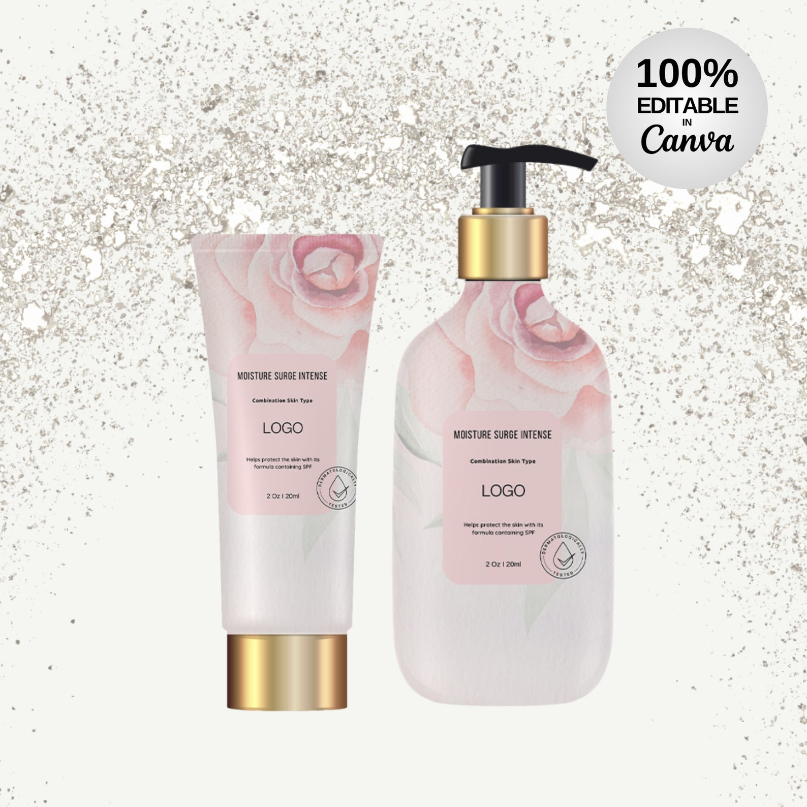 Skincare Labels Set, Canva Product Innocent Love Cosmetic Label ...