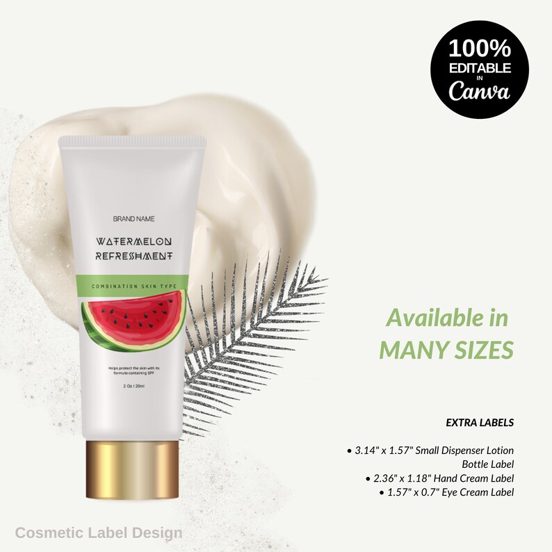 DIY Skincare Labels Collection, Canva Product Label Sticker, Watermelon ...