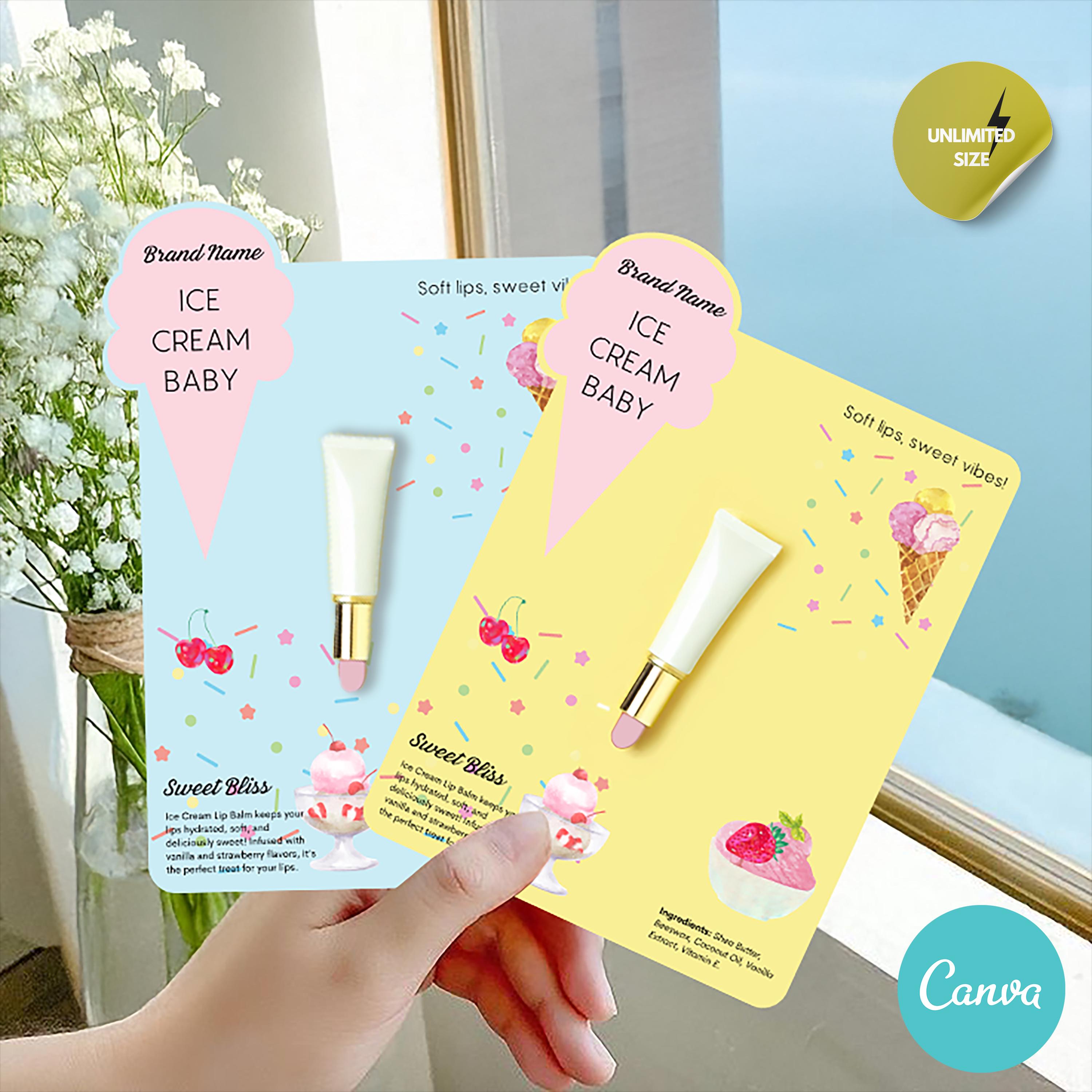 Lip Balm Card, Lip Balm Label Template, Editable Chapstick Label, DIY ...