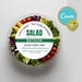 Salad Box Sticker Label, Personalized Fresh Food Labels Design, Custom ...
