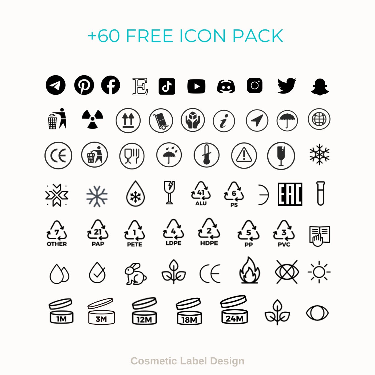 Skincare Template Label Collection- BLUE DIY Editable Cosmetic Label ...