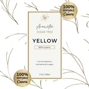 Skincare Template Label Collection- Yellow DIY Editable Cosmetic Label ...