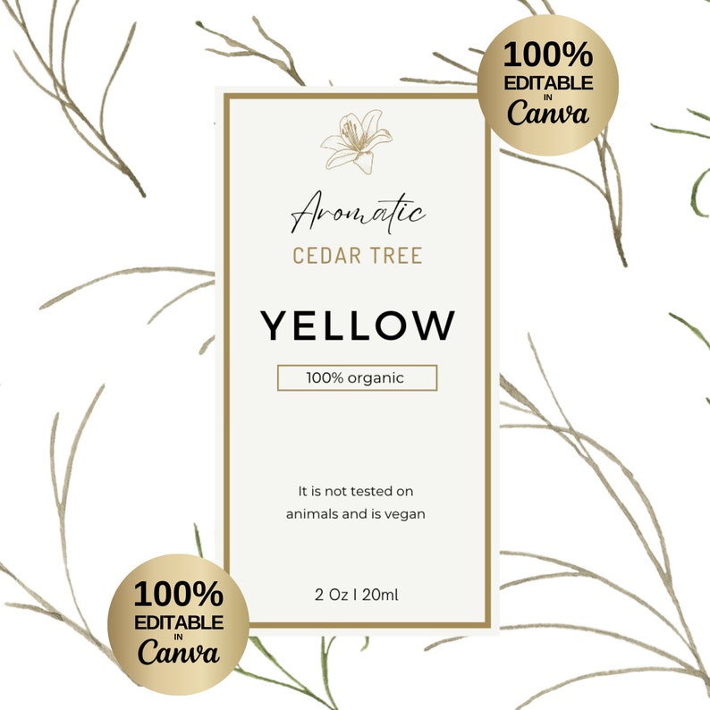 Skincare Template Label Collection- Yellow DIY Editable Cosmetic Label ...