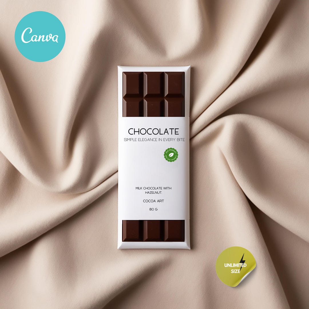 Minimalist Chocolate Packaging Design, Editable Chocolate Template ...