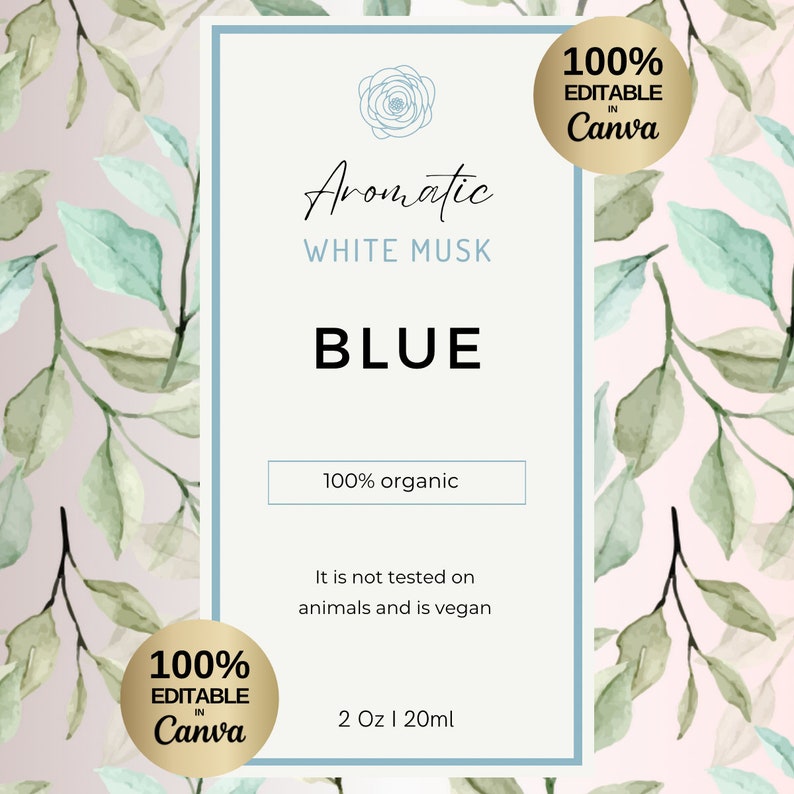 Skincare Template Label Collection- BLUE DIY Editable Cosmetic Label ...