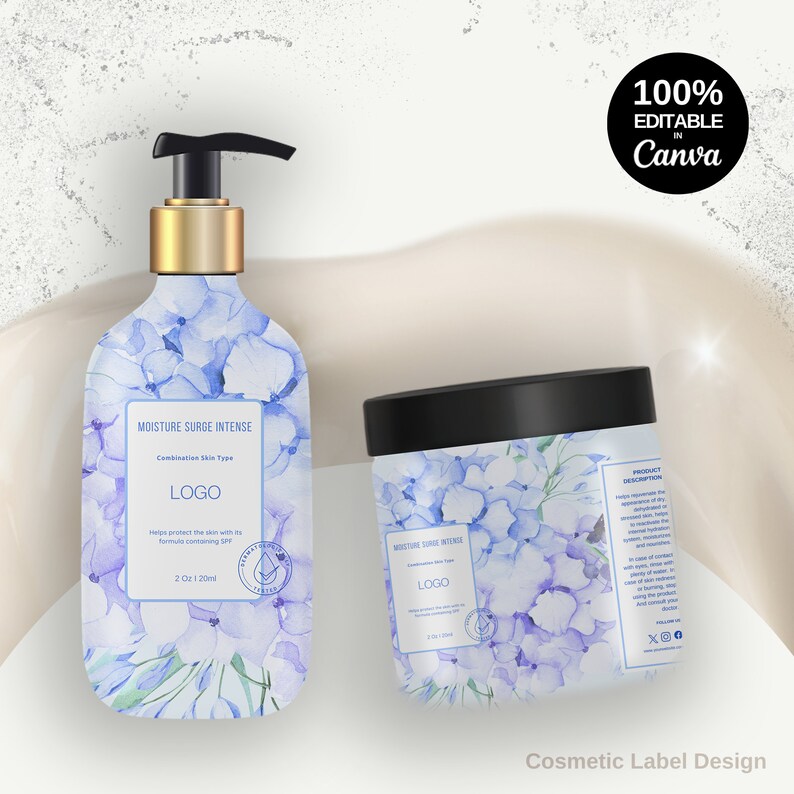 Skincare Template Label Collection, the Charm of Purple DIY Editable ...