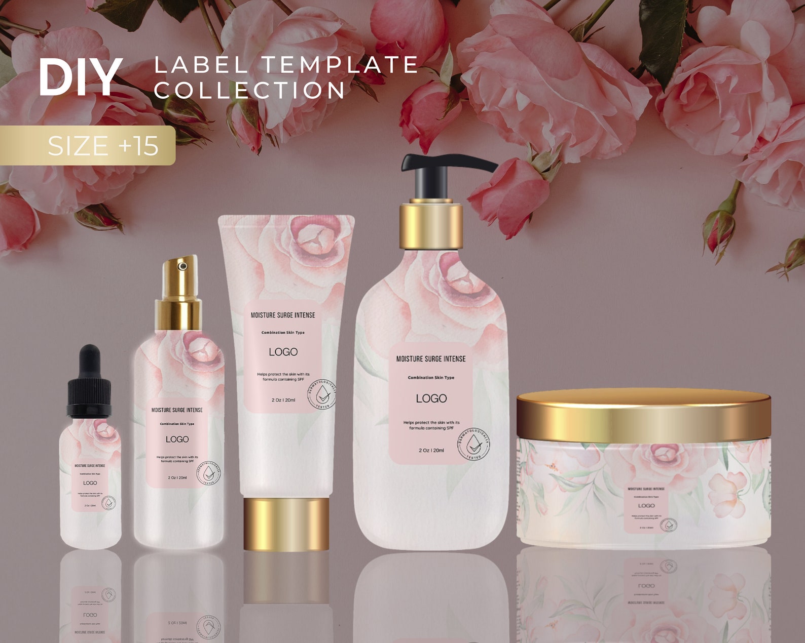 Skincare Labels Set, Canva Product Innocent Love Cosmetic Label ...