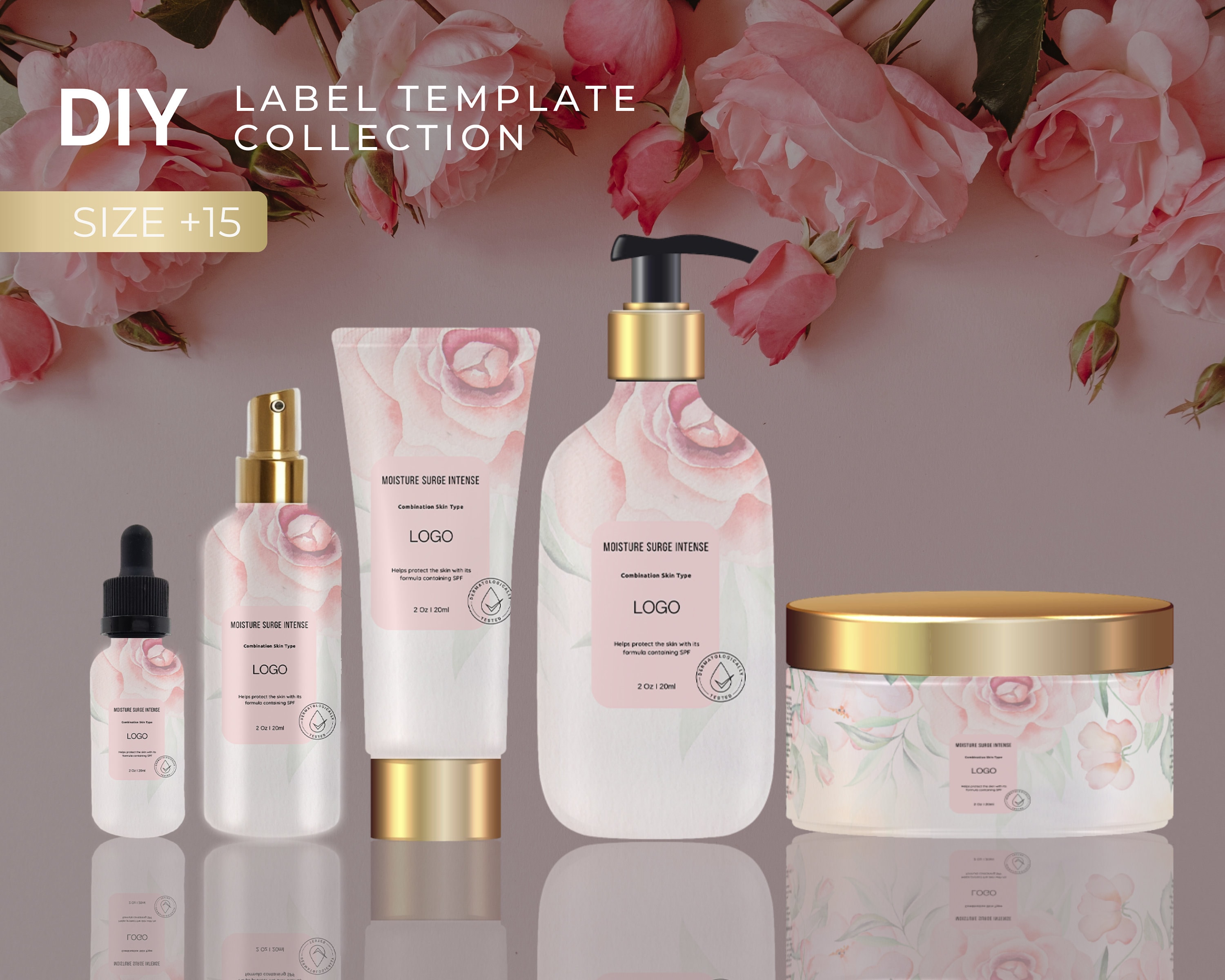 Skincare Labels Set, Canva Product Innocent Love Cosmetic Label ...