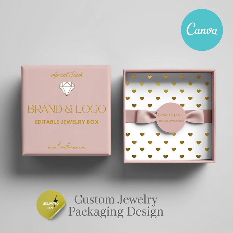 Editable Jewelry Box Design, Professional Custom Jewelry Package or ...