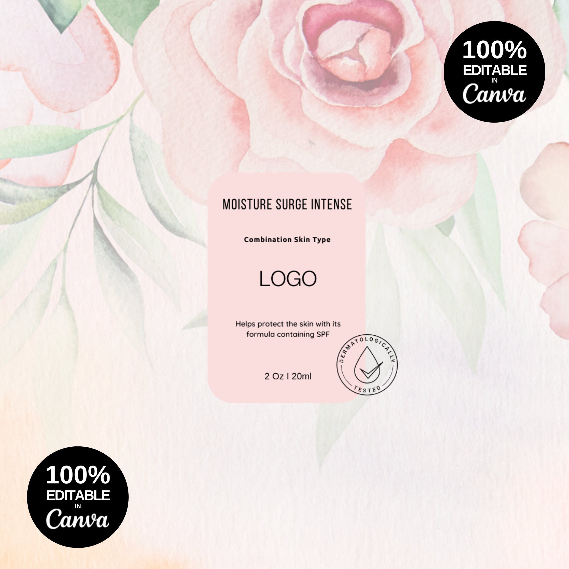 Skincare Labels Set, Canva Product Innocent Love Cosmetic Label ...