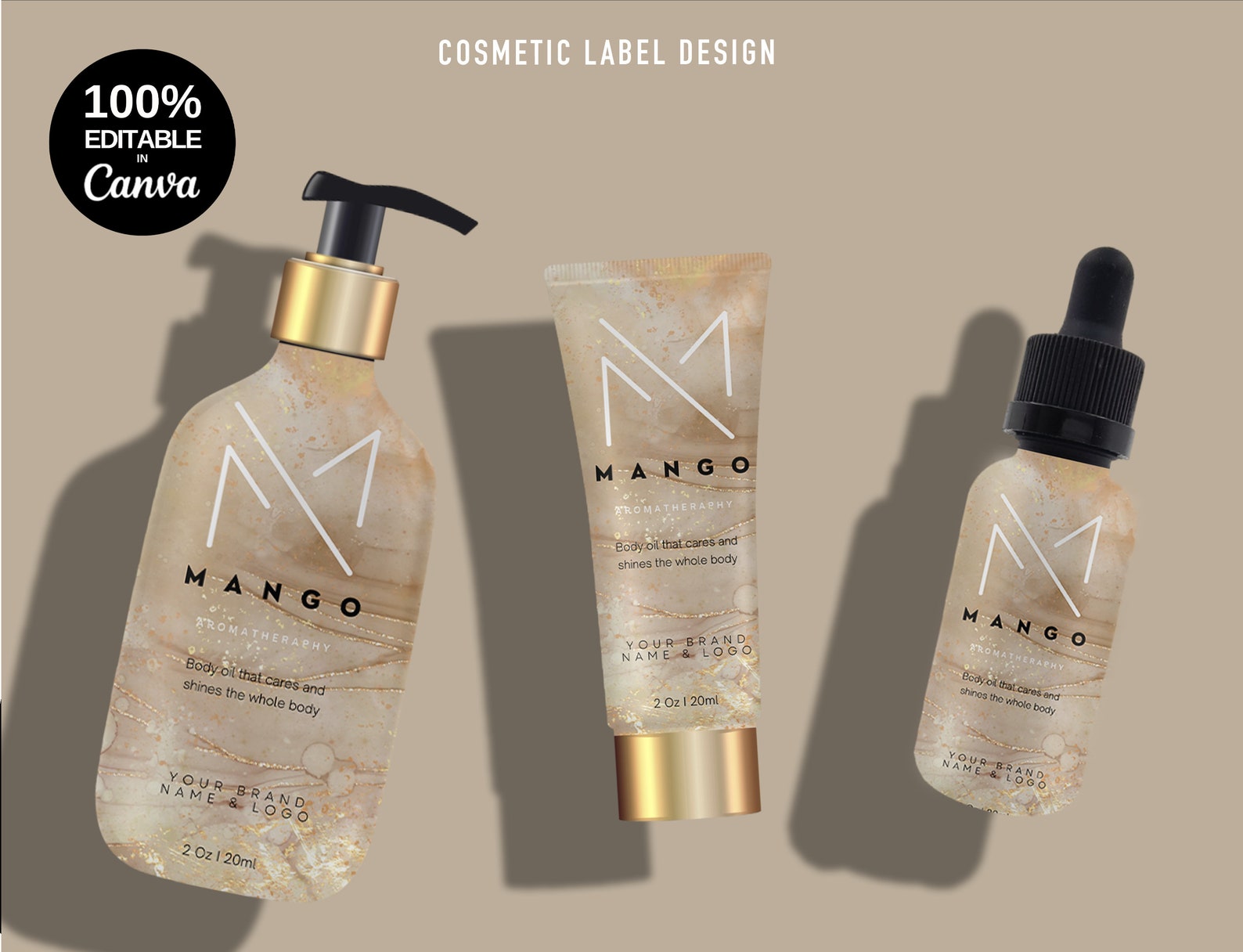 Skincare Labels Set, Canva Product Label Sticker, Boho Cosmetic Label ...