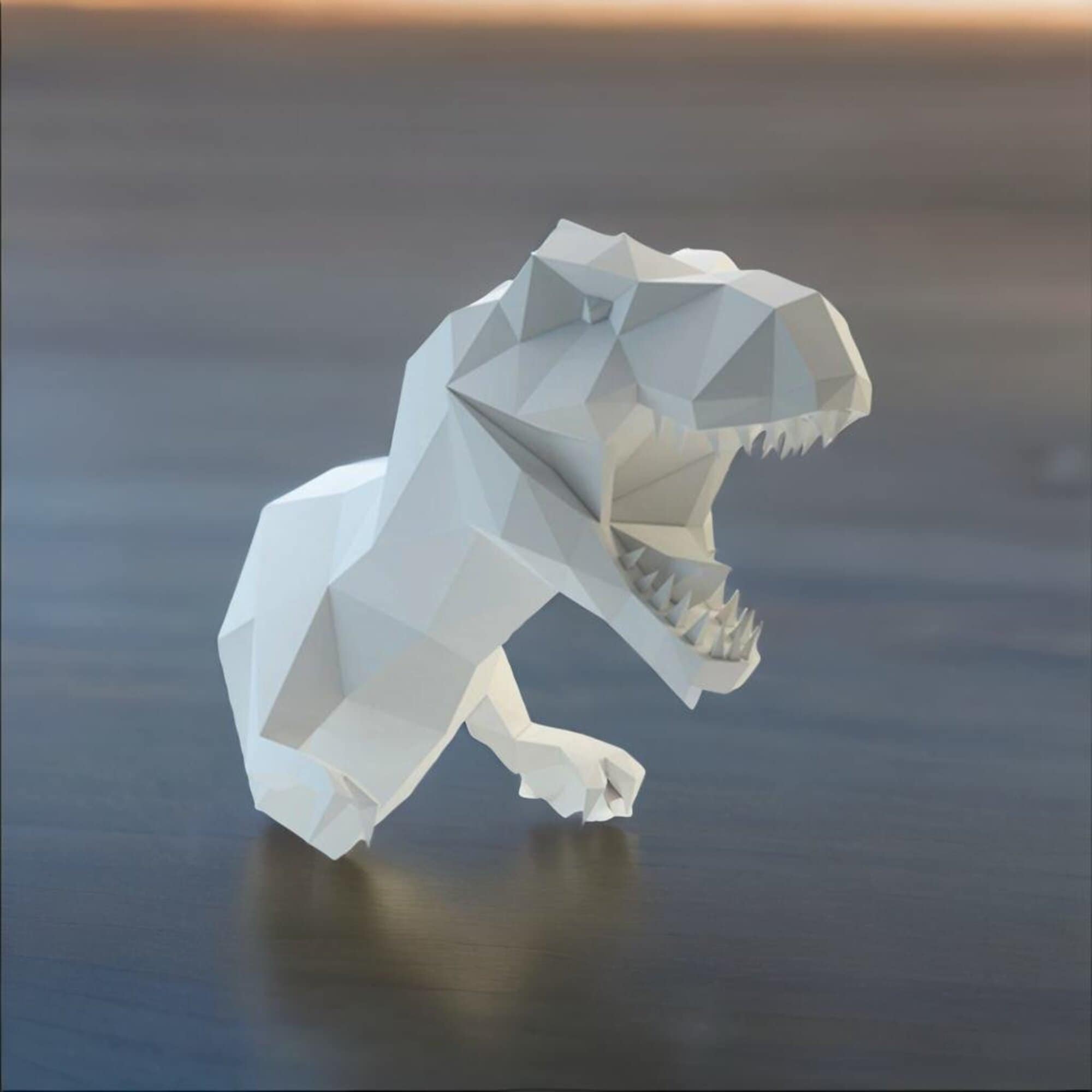 T-rex DIY Low Poly Paper Model Template, Paper Craft, Trex, T Rex ...