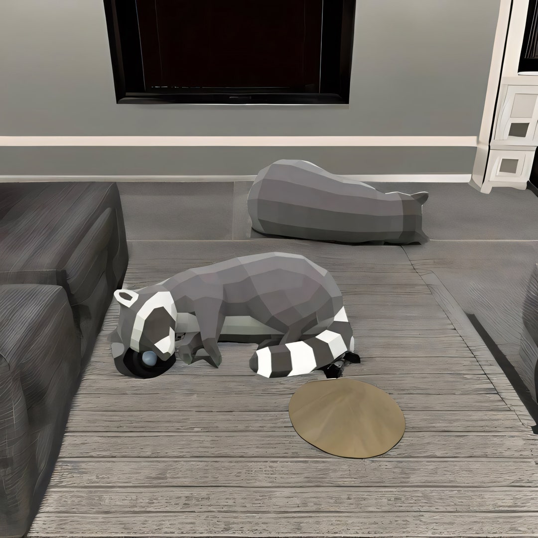 Sleeping Raccoon , Sleeping Raccoon Papercraft, Origami, DIY Paper ...