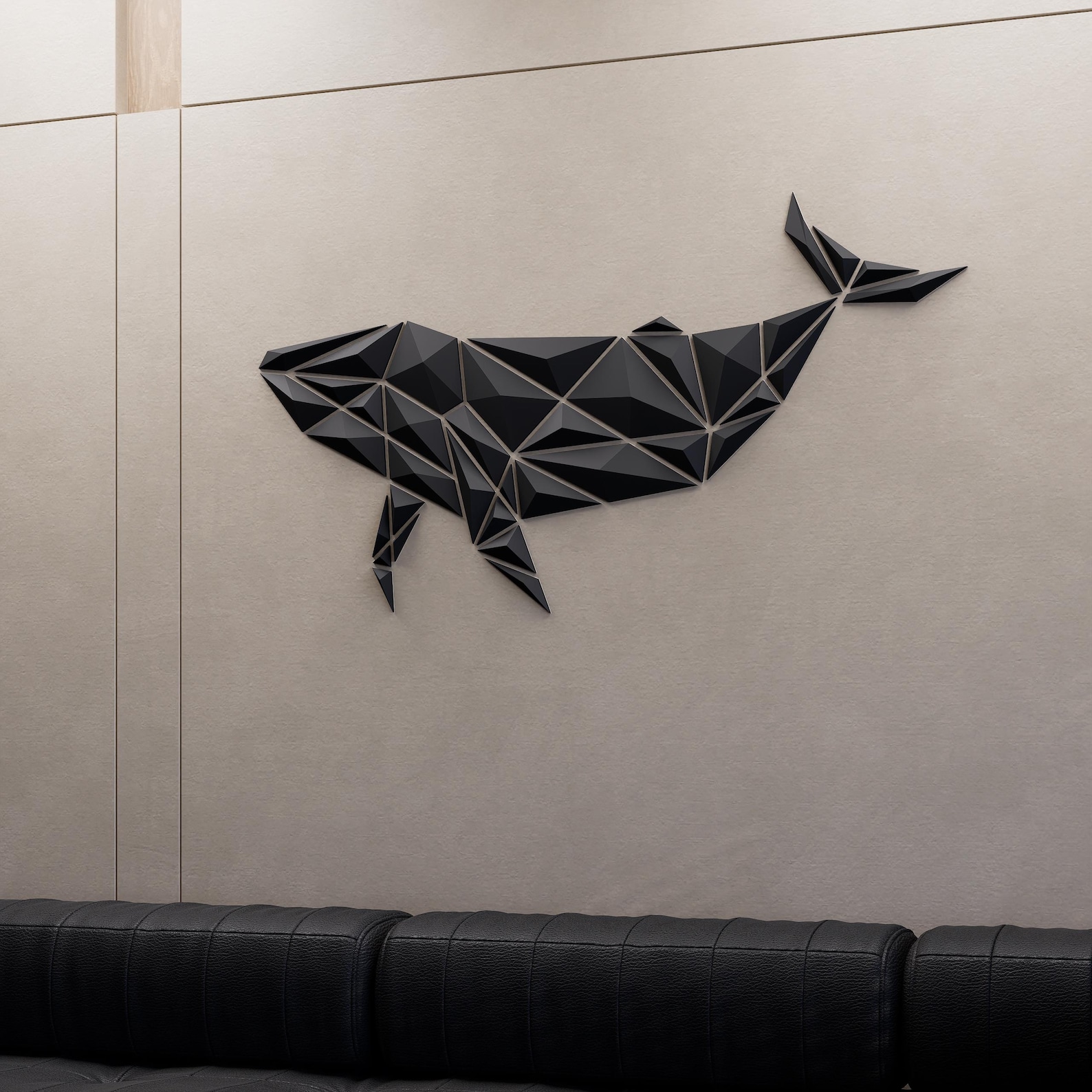 Whale Wall Decor, 3d Printed Wall Decor, Geometric Wall Decor, PLA Wall ...