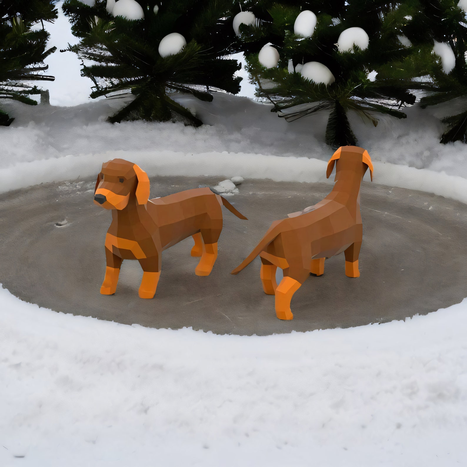 Dachshund Paper Sculpture, DIY Papercraft Model Template (PDF Pattern ...
