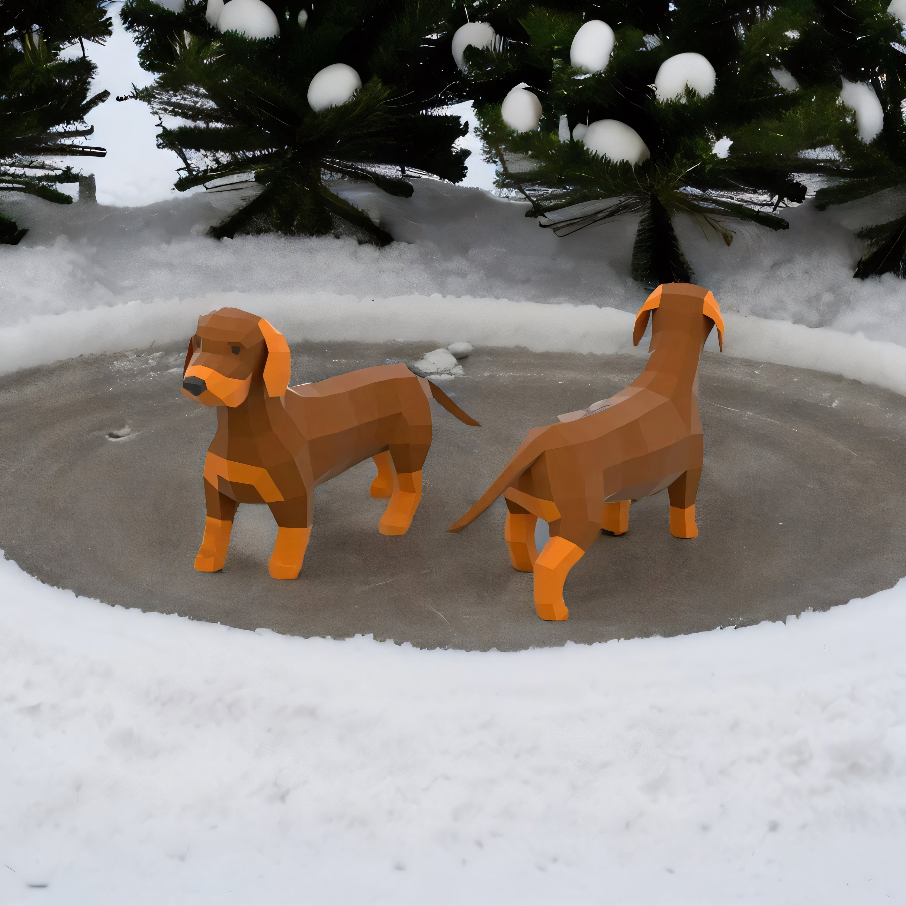 Dachshund Paper Sculpture, DIY Papercraft Model Template (PDF Pattern ...