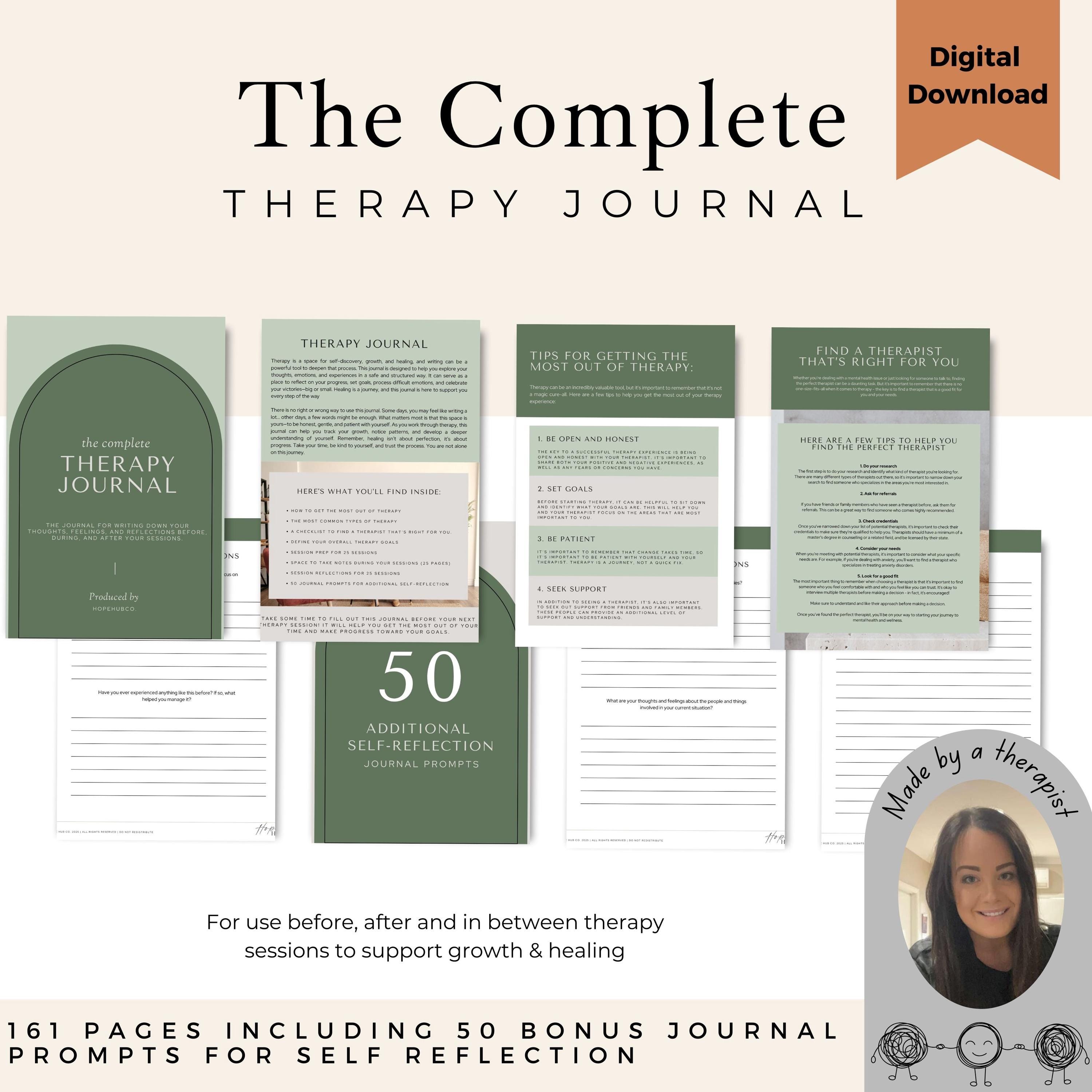 Printable Therapy Journal, Self Therapy Journal, Digital Self-therapy ...