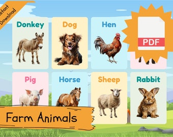 Baby Animal Flashcards, Printable Flashcards, Flash Cards, Montessori ...