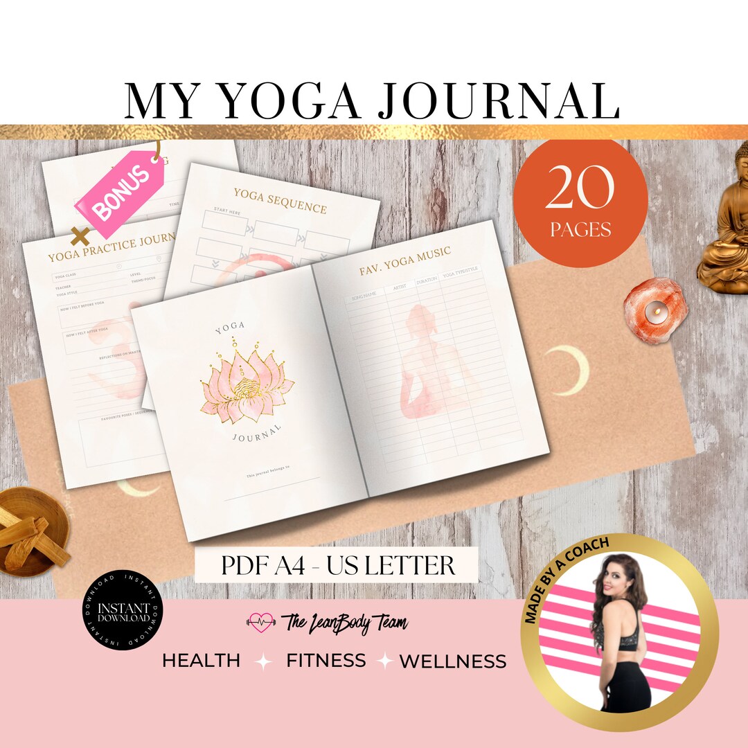Yoga Journal Printable Wellness Planner, Meditation Journal, Yoga Poses ...