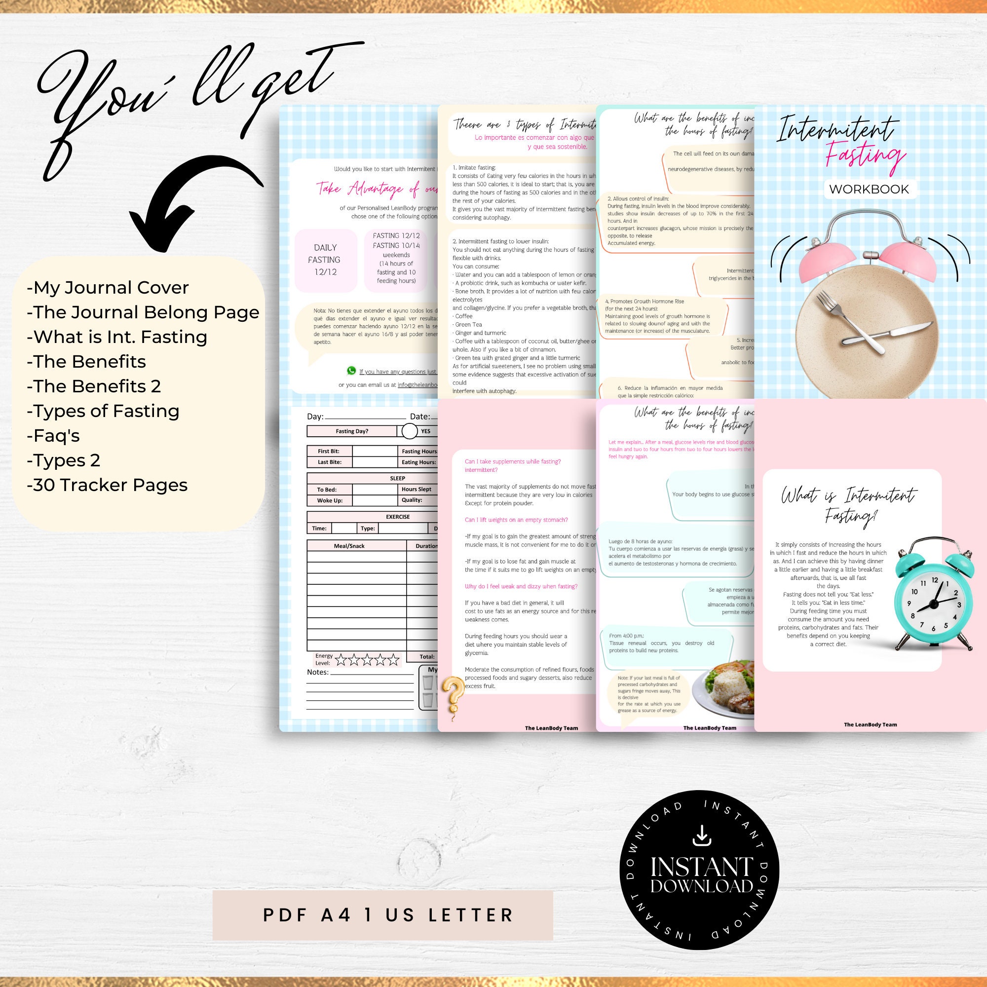 Intermittent Fasting Tracker Printable Weight Loss Planner Intermittent ...