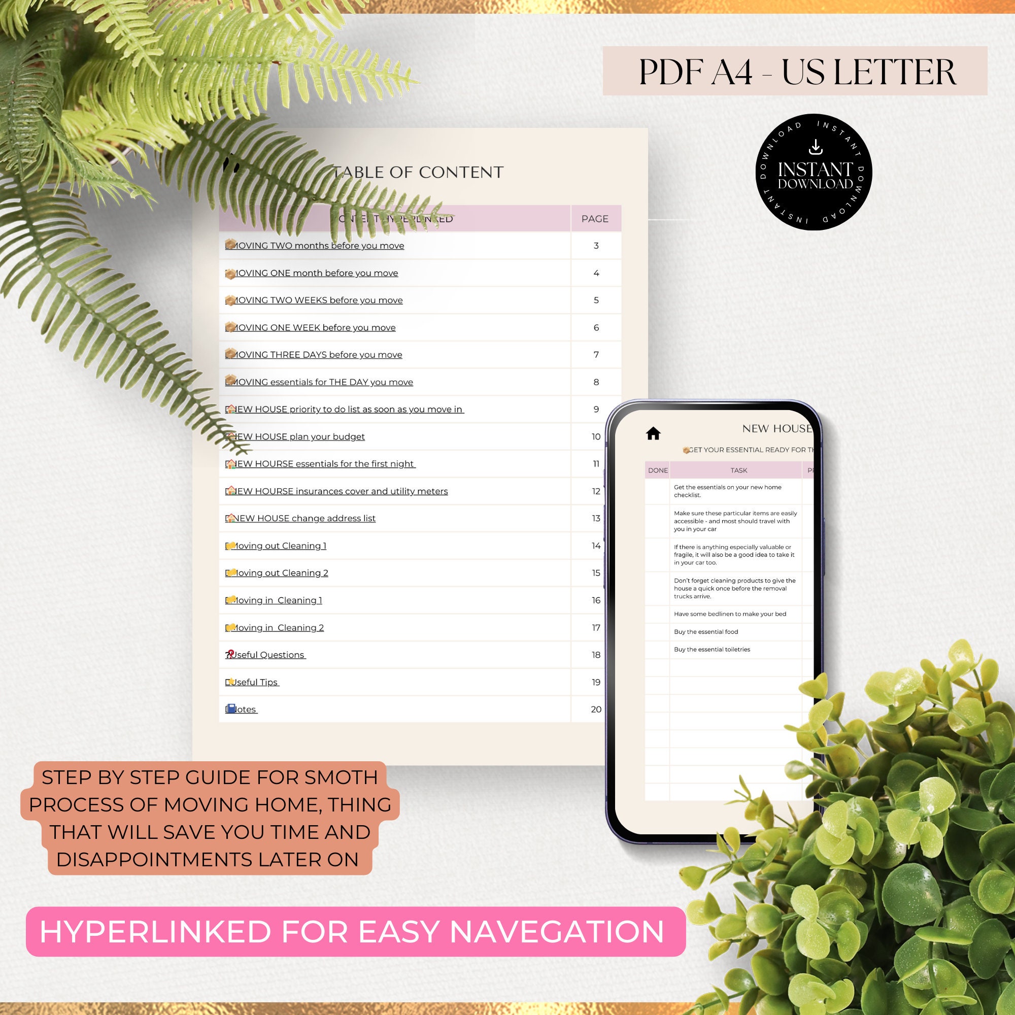 Checklist for Moving Apartments Moving Planner New Home - Etsy