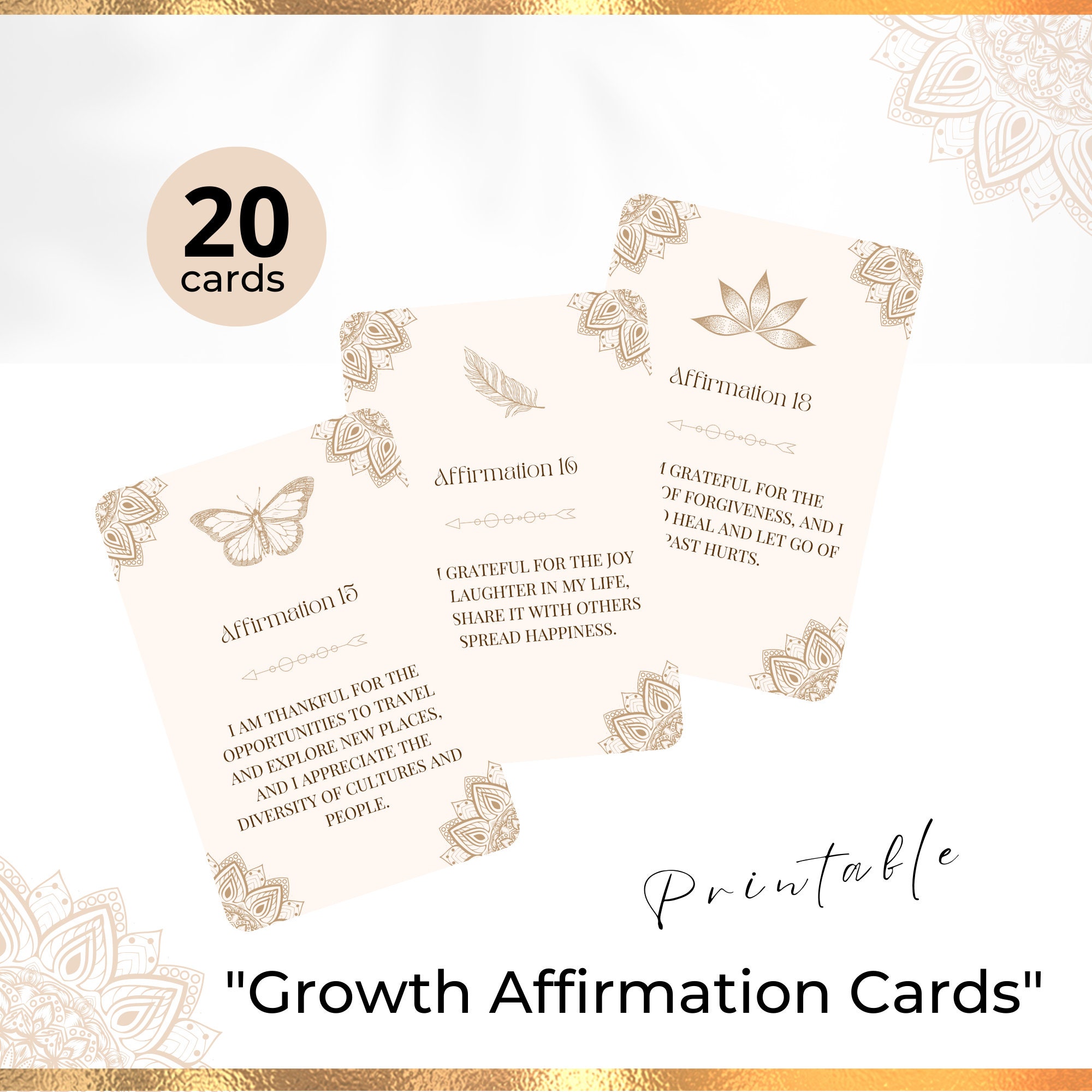 Affirmation Cards Printable Affirmation Mirror, Digital Manifestation ...