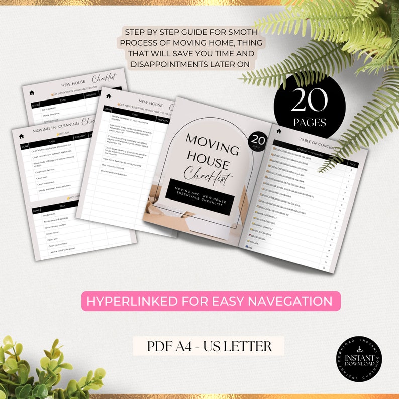 Move in Essentials Checklist, Moving Checklist, Moving Planner, New ...