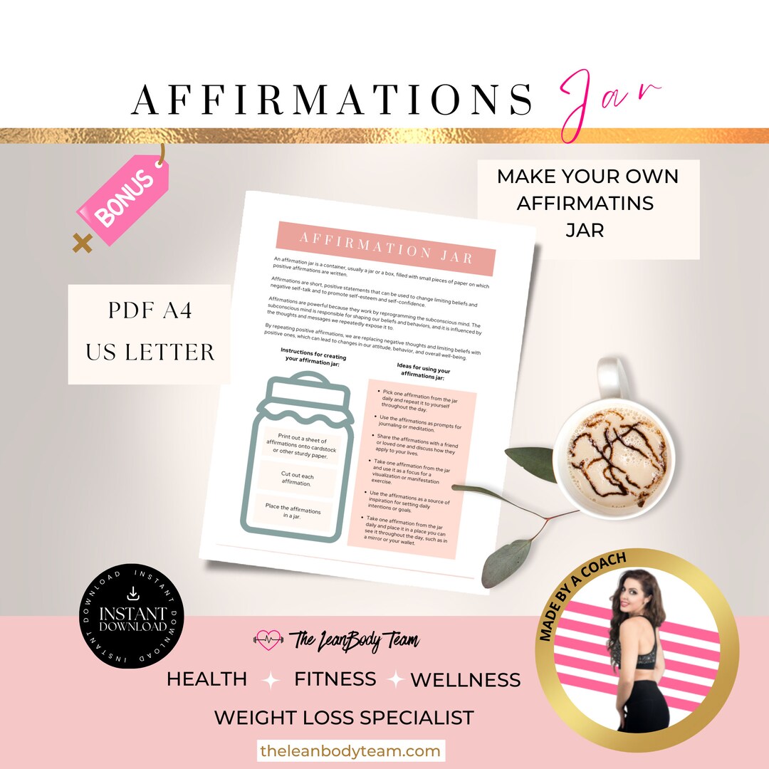 Words of Affirmation Jar Self Care Graduation Wishes Present, Positive ...