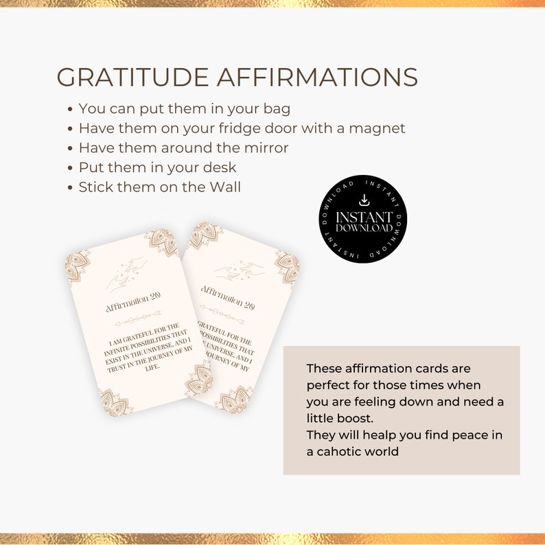 Affirmation Cards Printable Affirmation Mirror, Digital Manifestation ...