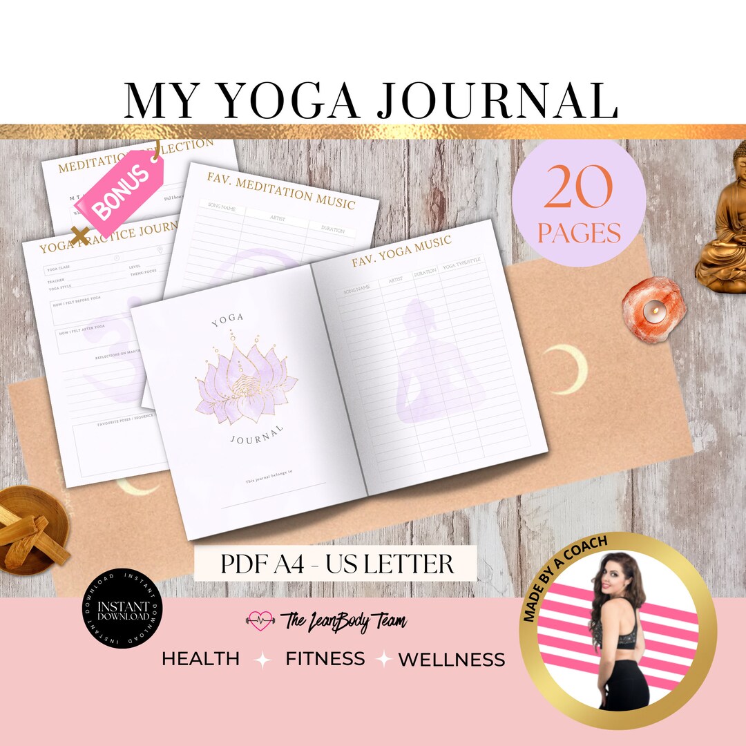 Yoga Journal Printable Wellness Planner Digital Fitness - Etsy