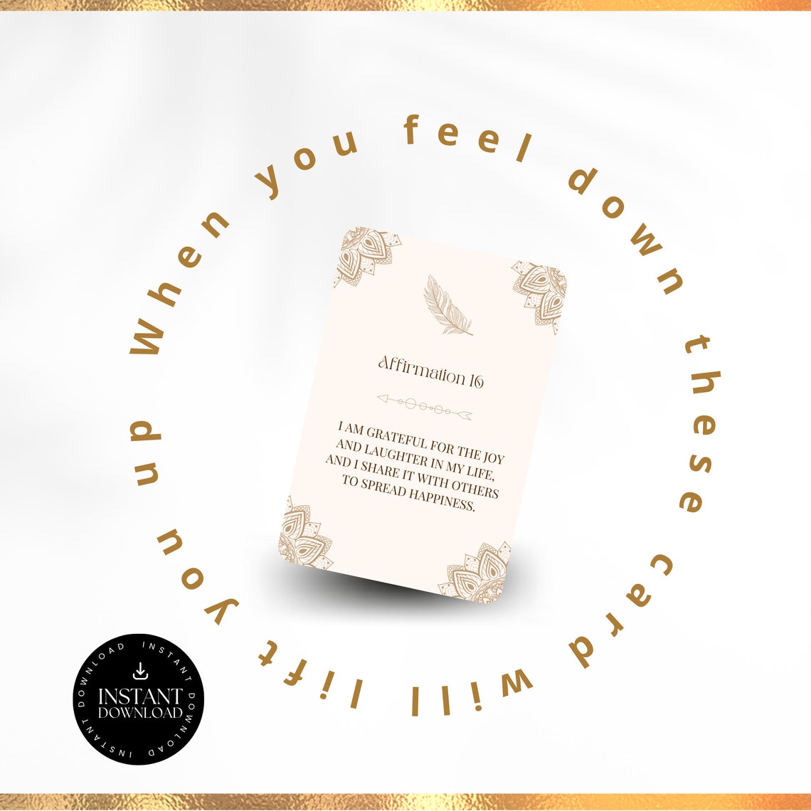 Affirmation Cards Printable Affirmation Mirror, Digital Manifestation ...